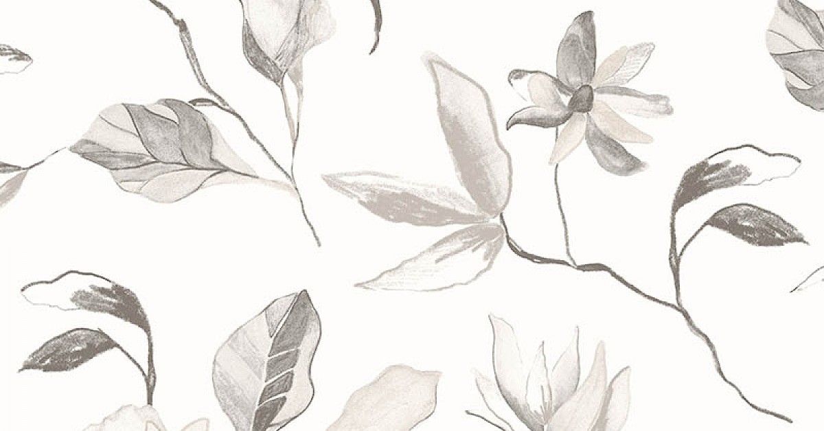 Flower wallpaper beige living room | Zoom by Masureel